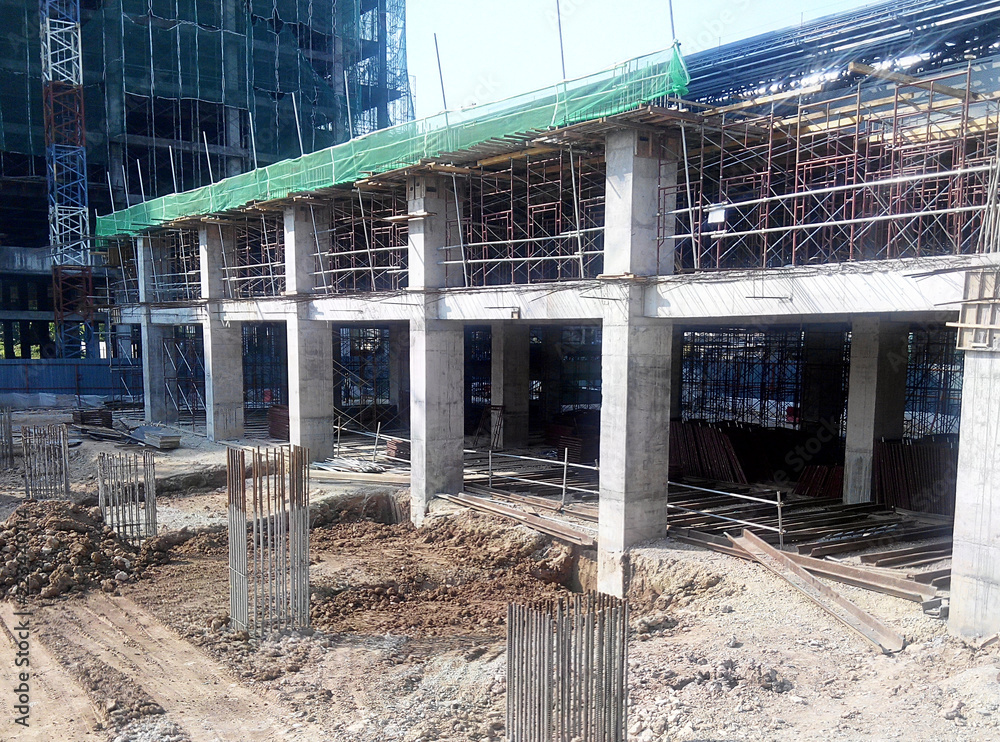 Reinforcement concrete column as part of building structure at the ...