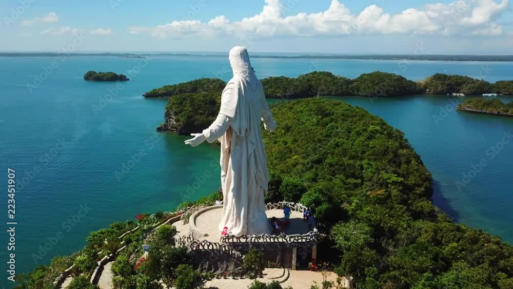 Overlooking Christ the Savior statue atop Pilgrimage Island at Hundred ...
