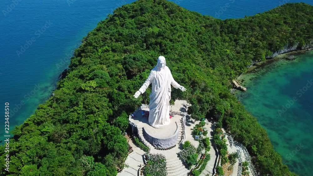 Overlooking Christ the Savior statue atop Pilgrimage Island at Hundred ...