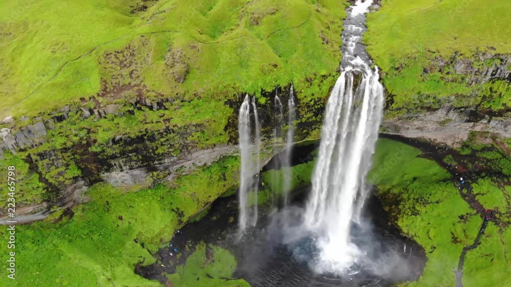 Video Stock The Seljalandsfoss is one of the most famous waterfalls in ...