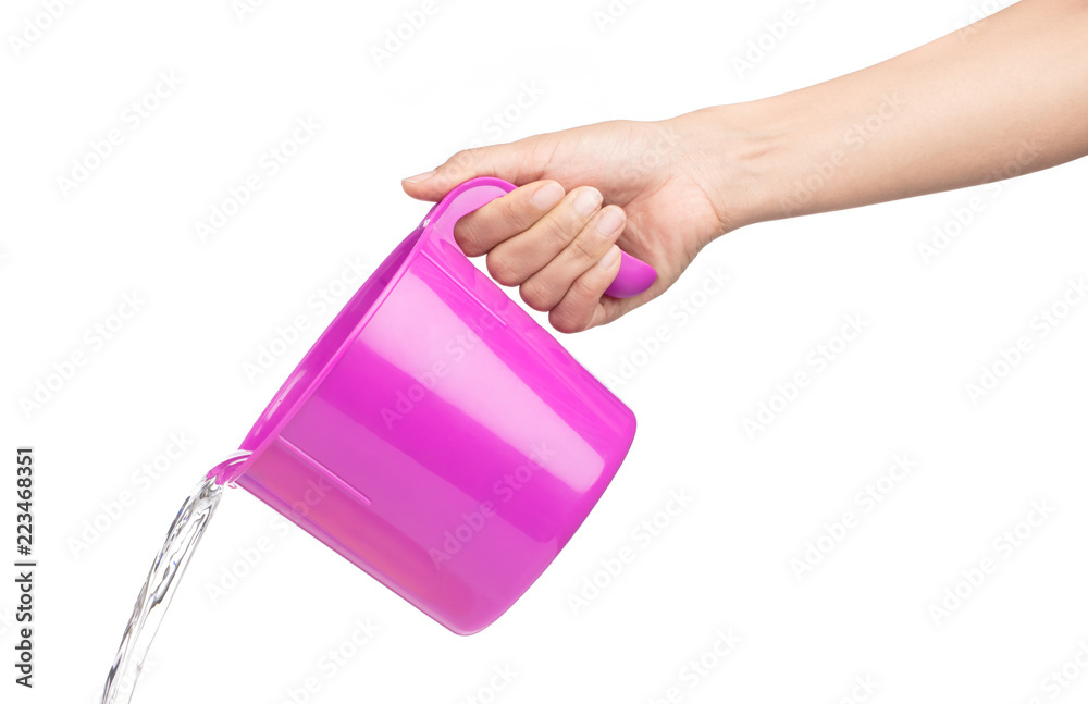 Hand pouring water from pitcher isolated on white background Stock ...