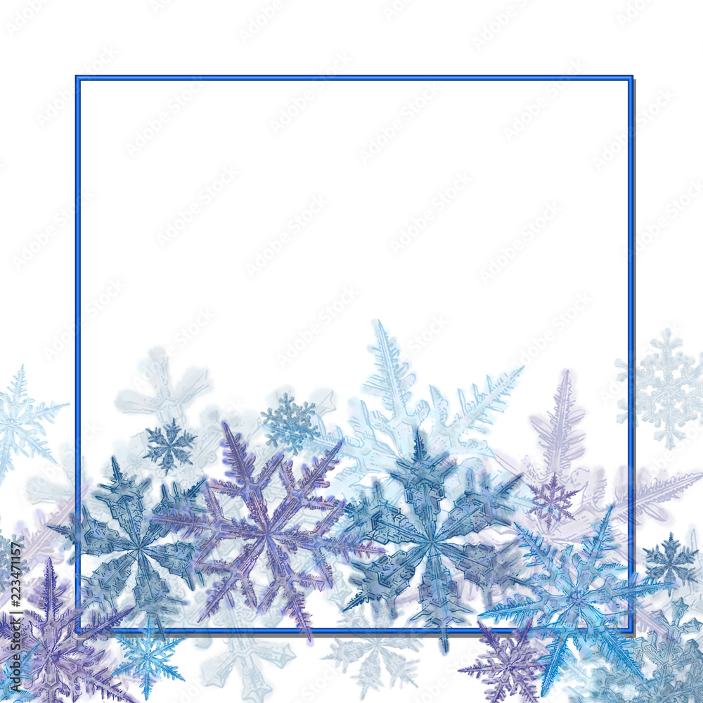 Snowflake Decorated Square Frame. Great for a Template, Letterhead ...
