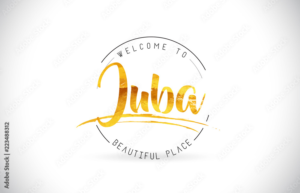 Juba Welcome To Word Text with Handwritten Font and Golden Texture ...