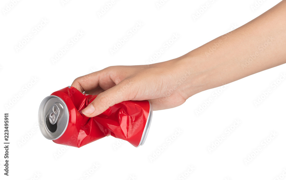hand holding Compressed cans isolated on white background Stock Photo ...