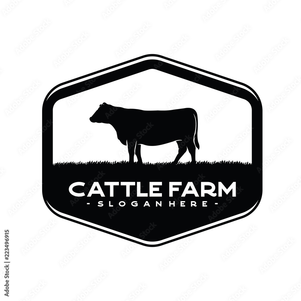 Vintage Cattle / Beef logo design inspiration vector Stock Vector ...