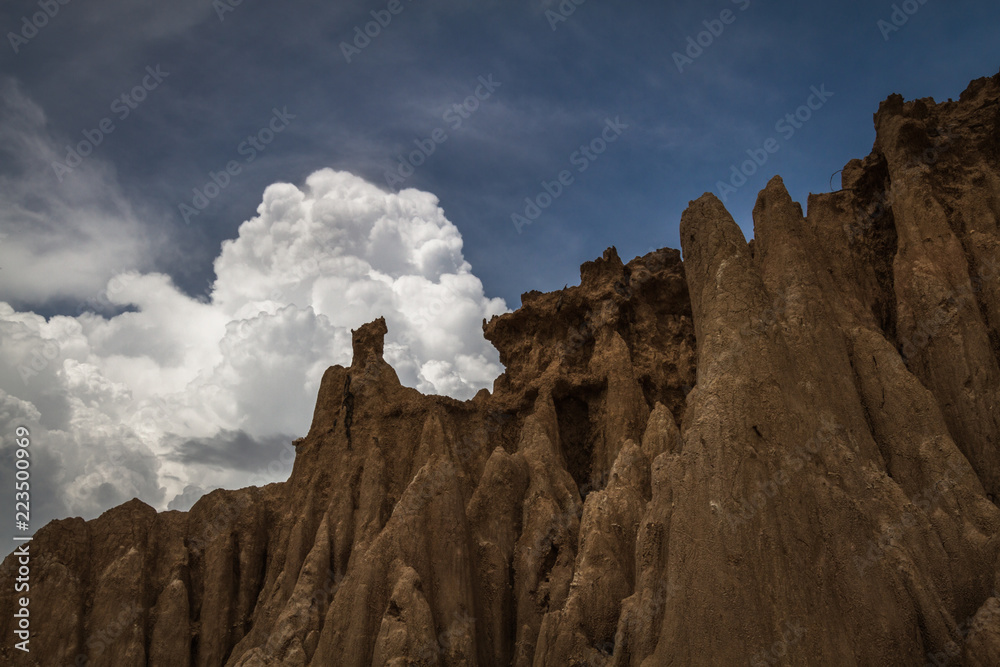 Intriguing and picturesque landscape of eroded sandstone pillars ...