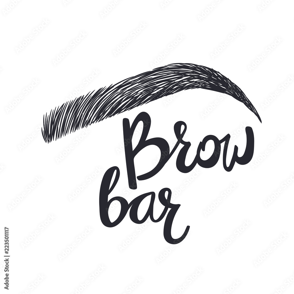 Design logo for brow bar. Brow Bar. Text and eyebrow Stock Vector ...