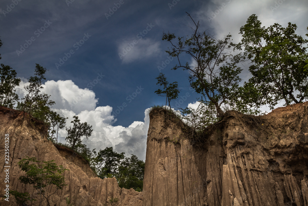 Intriguing and picturesque landscape of eroded sandstone pillars ...