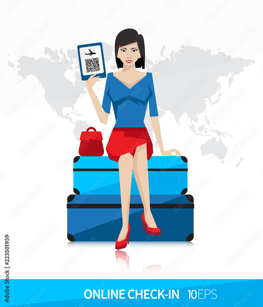 Mobile phone Check-In. Mobile boarding pass as a 2D bar code (Sample ...
