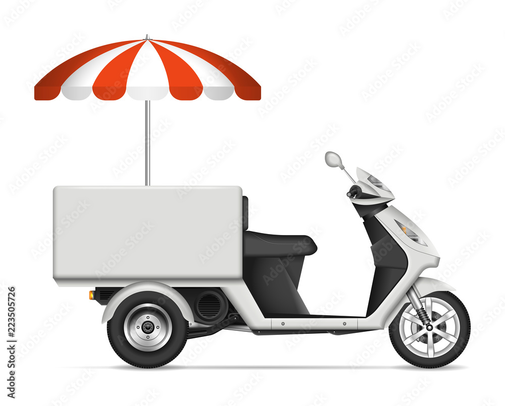 Realistic food cart vector illustration Stock Vector | Adobe Stock