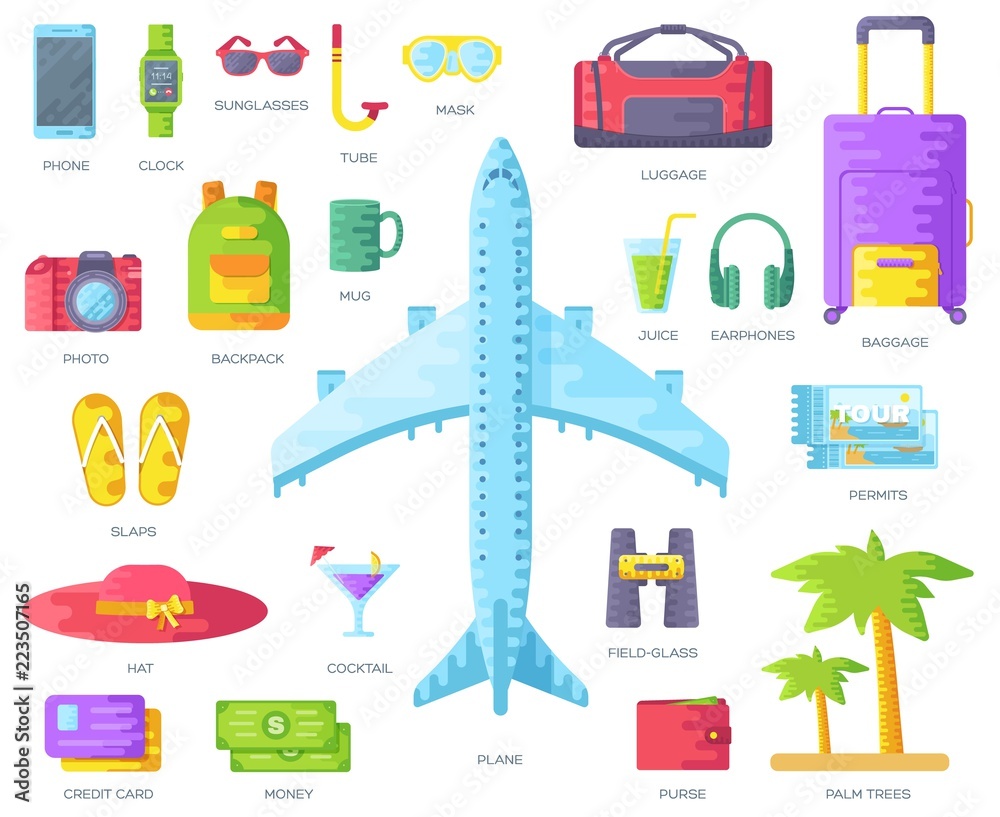 Tour of the world vector brochure set. Travel template. Summer vacation ...