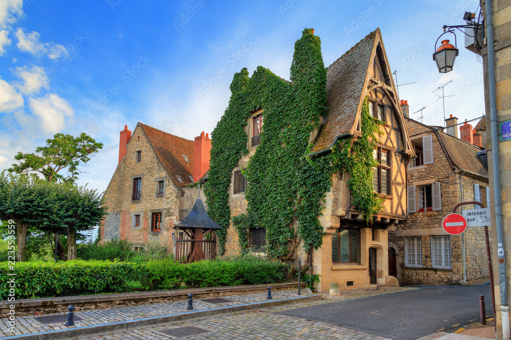 Beautiful typical traditional french fairytale ancient house overgrown ...