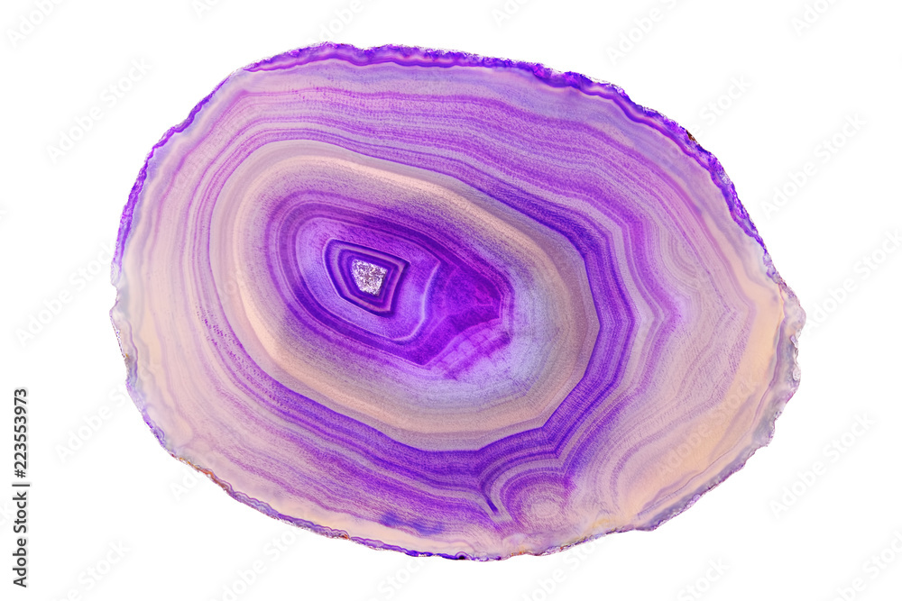 Amazing cross section of Violet Agate Crystal. Natural translucent ...
