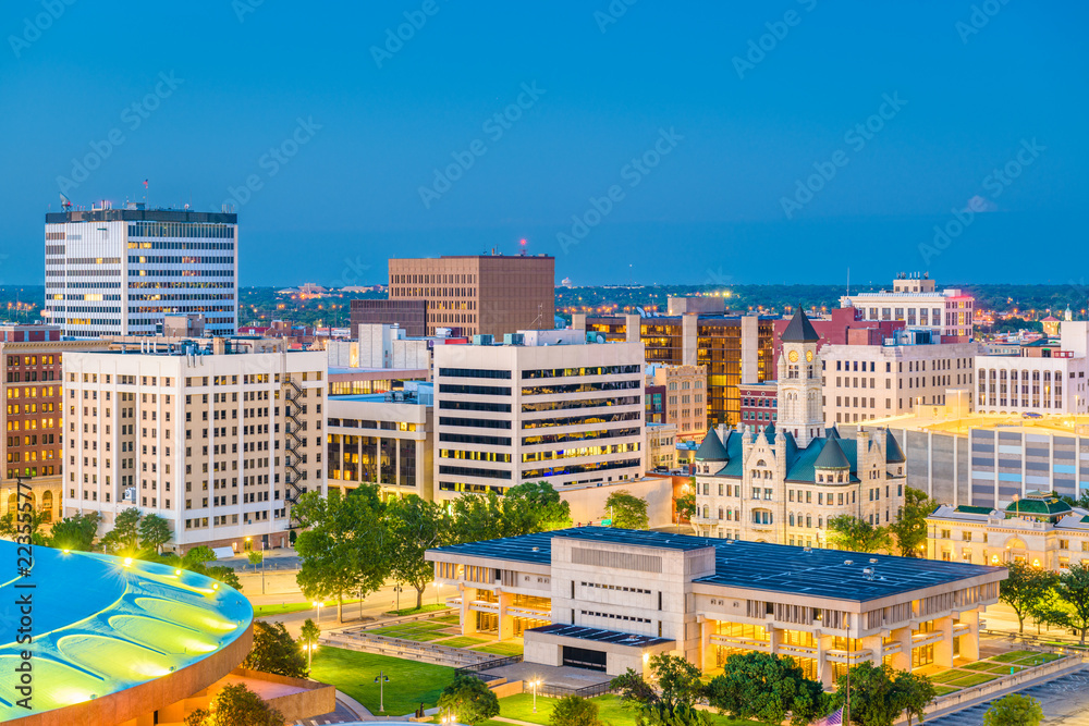 Wichita, Kansas, USA Downtown Skyline Stock Photo | Adobe Stock