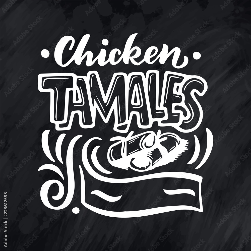 Mexican Menu lettering with traditional food names Guacamole, Enchilada ...