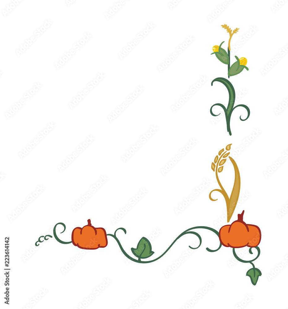 Autumn Themed Border - Harvest Stock Vector | Adobe Stock