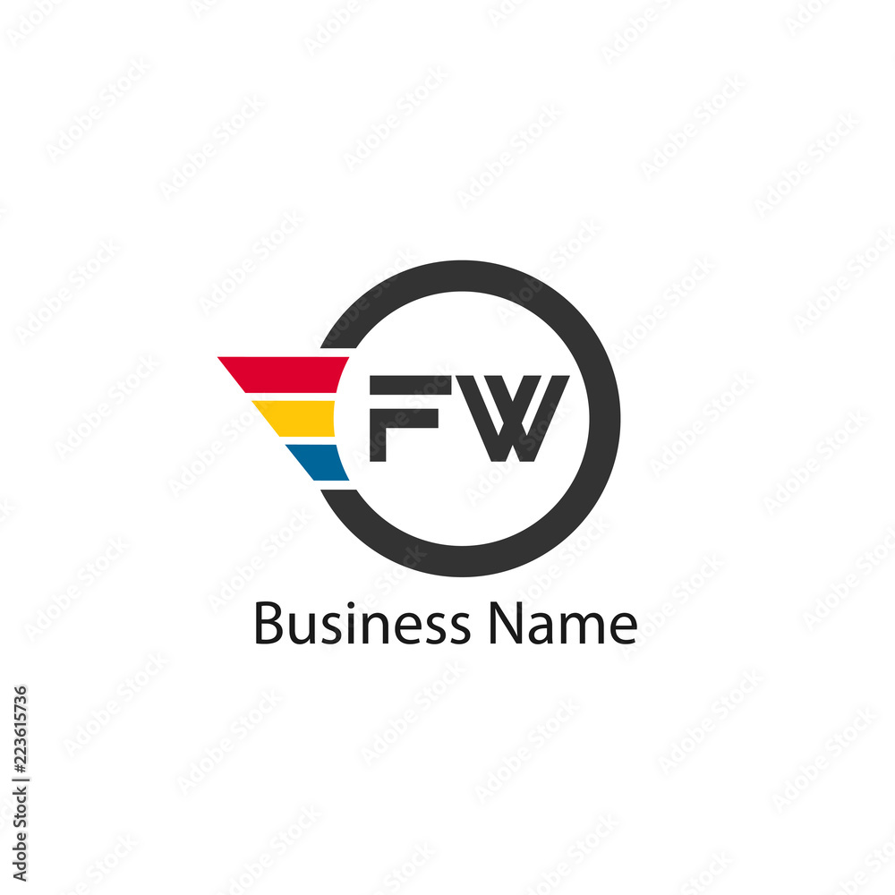 Initial Letter FW Logo Template Design Stock Vector | Adobe Stock