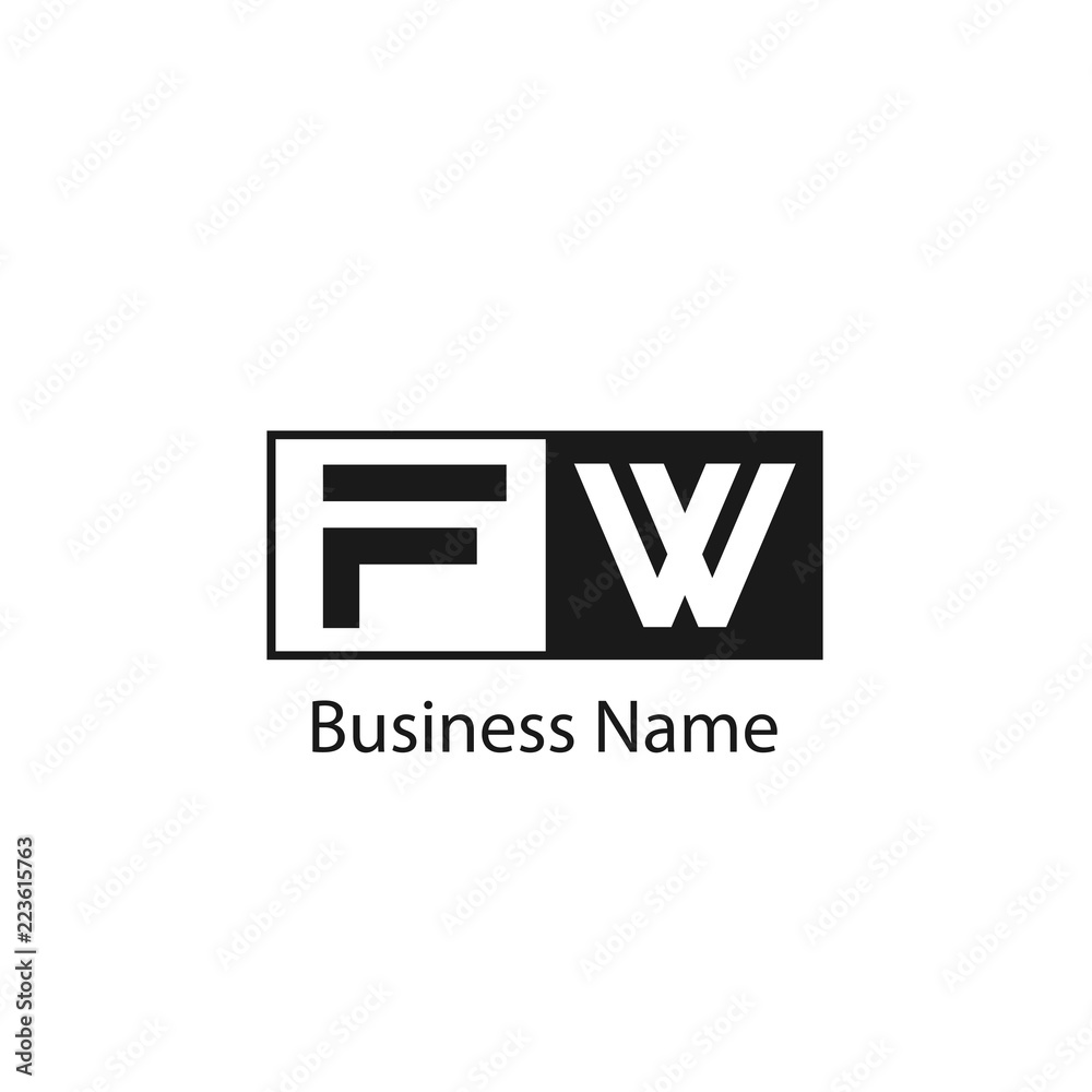 Initial Letter FW Logo Template Design Stock Vector | Adobe Stock