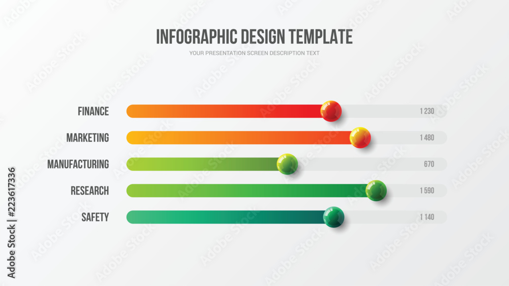 Business infographic presentation vector 3D colorful balls illustration ...
