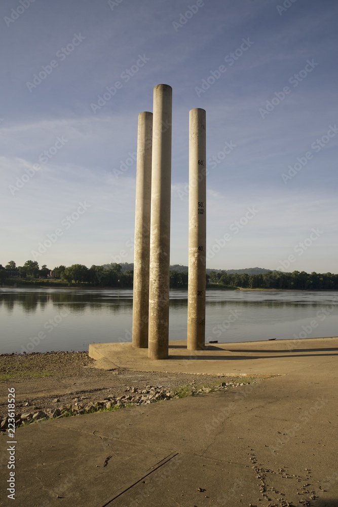 water level markers and indicators for flood level Stock Photo | Adobe ...