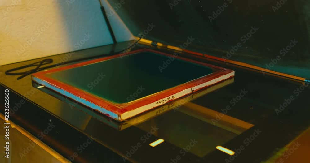 Silk screen printing process - forming a stencil from a screen with of ...