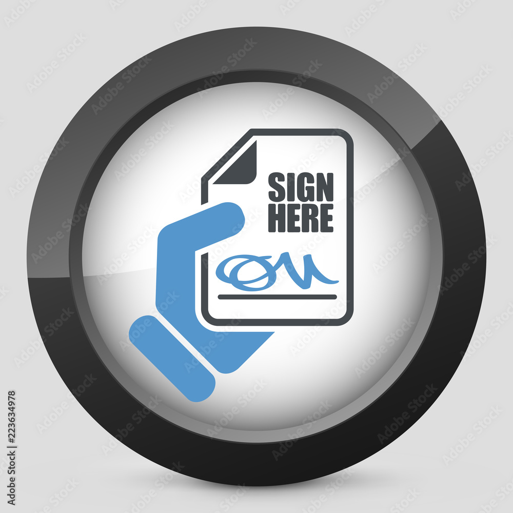 Sign on document Stock Vector | Adobe Stock