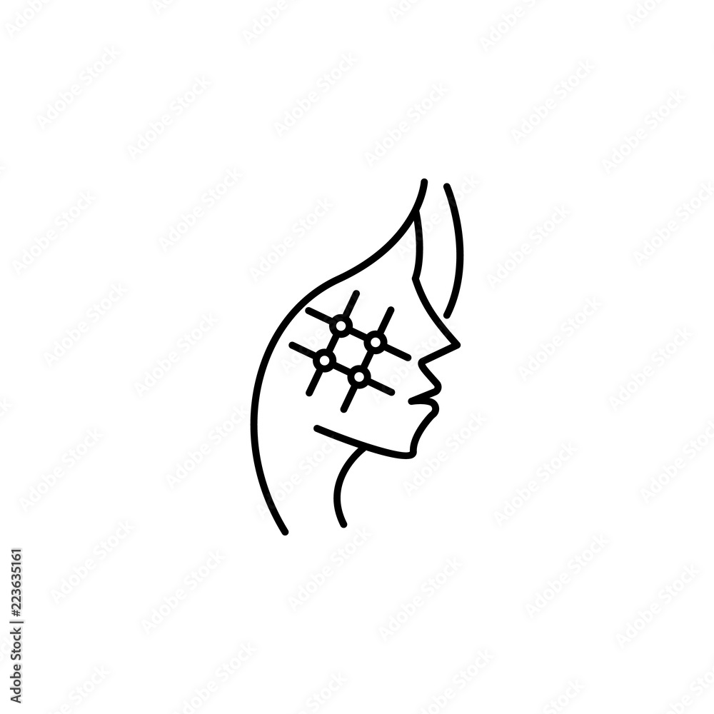 Face marking anti aging icon. Element of beauty and anti aging icon for ...