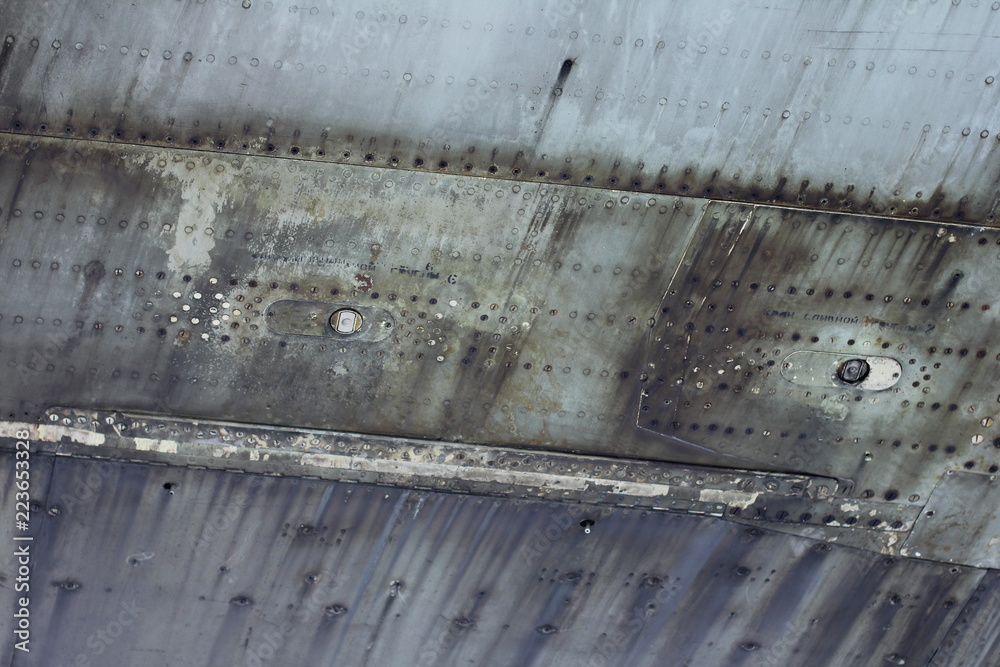 Aircraft skin texture. Surface of the aircraft fuselage. Stock Photo ...