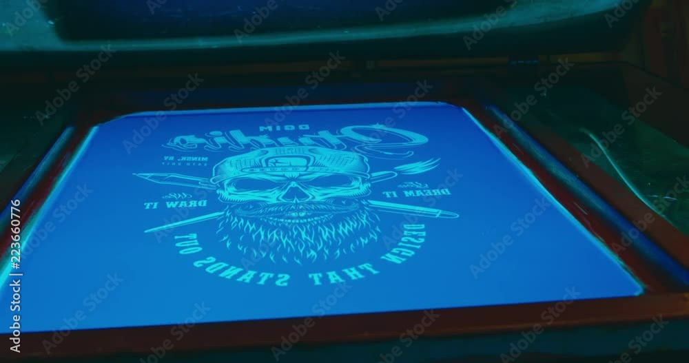 Silk screen printing process - forming a stencil from a screen with of ...