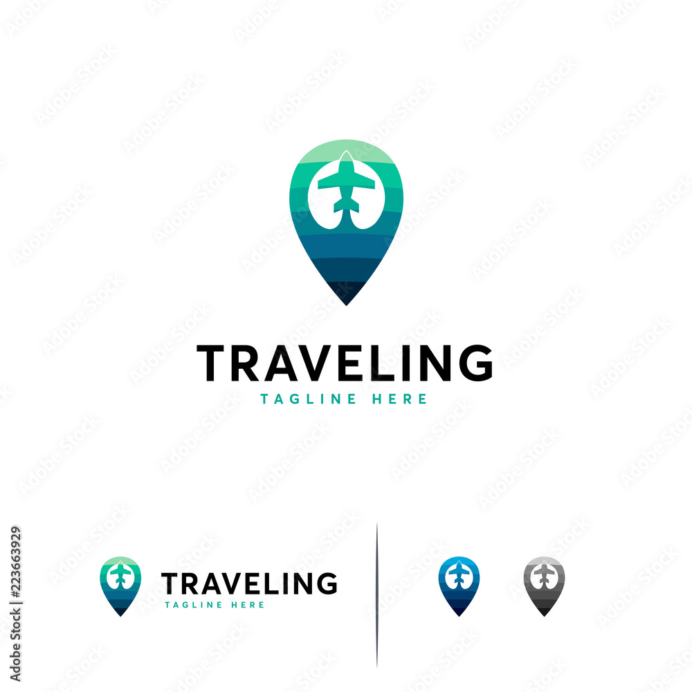 Traveling logo designs template, Travel point logo designs template ...