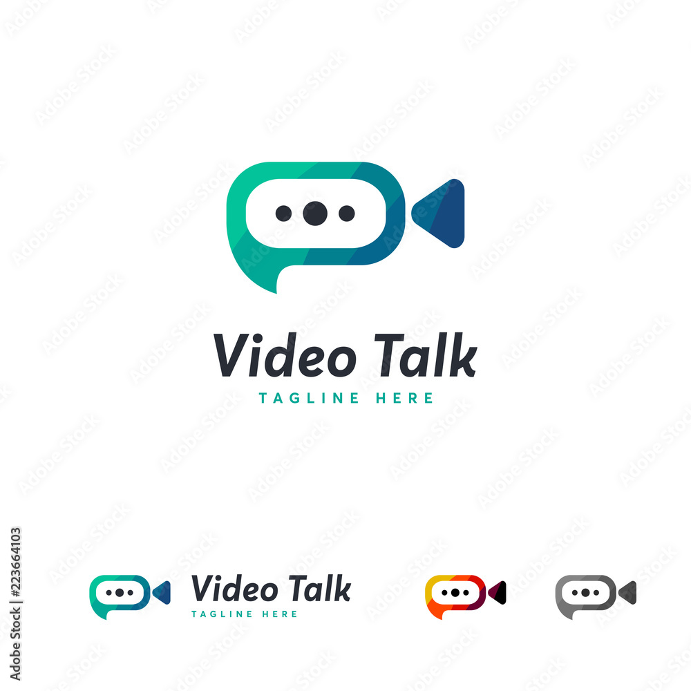 Video Talk logo designs template, Video Chat logo designs Stock Vector ...
