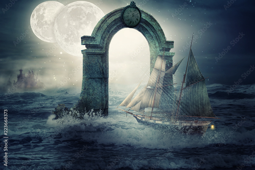 Photo & Art Print The night sea gale under the two moons, verbaska