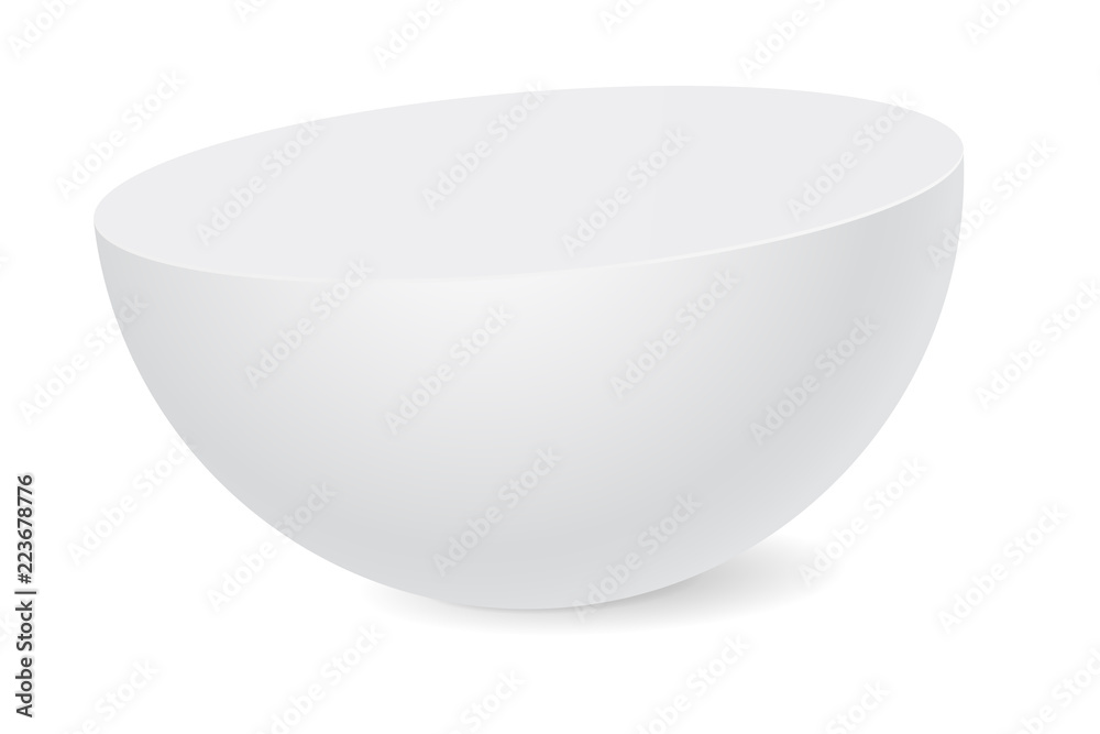White hemisphere mockup. 3d template Stock Vector | Adobe Stock