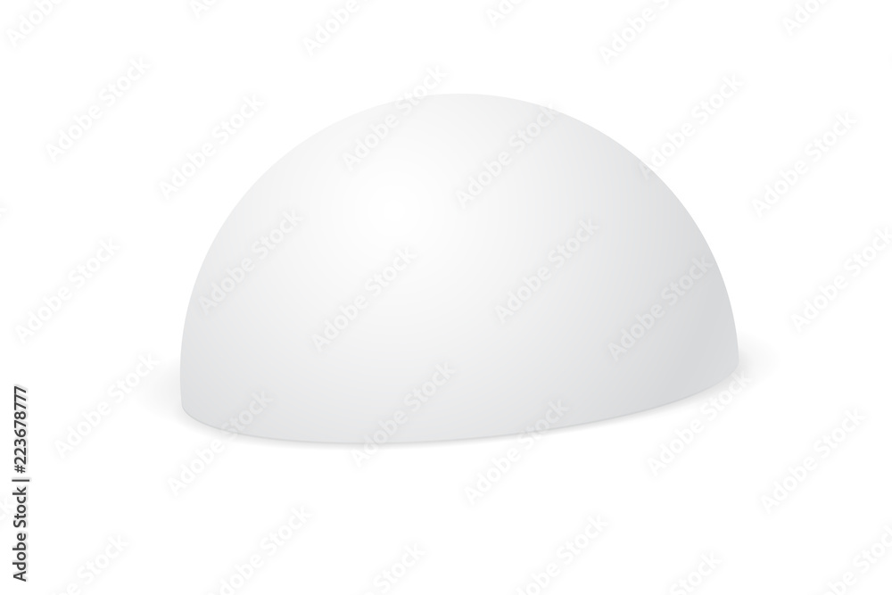 White hemisphere mockup. 3d template Stock Vector | Adobe Stock