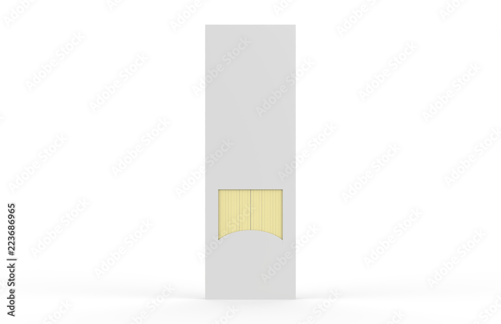 White Blank Spaghetti Box, Mock-up Template On Isolated White ...