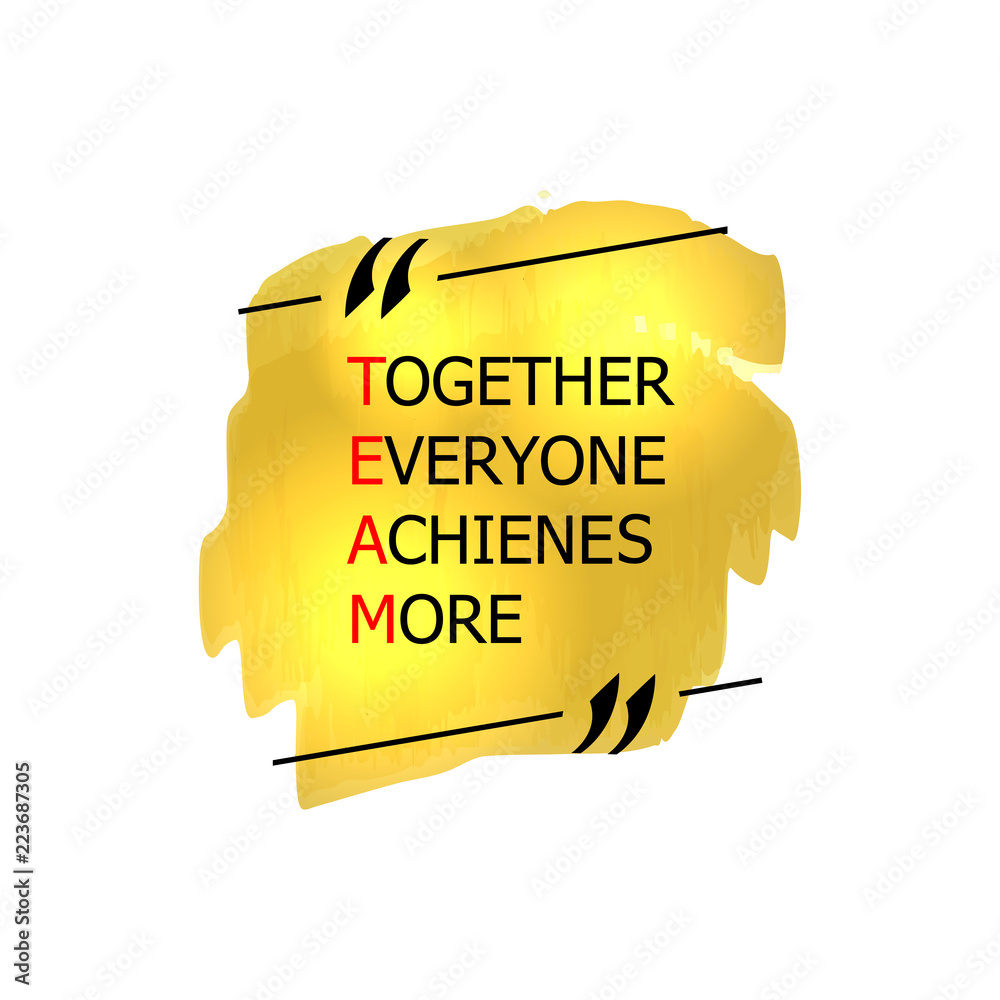 Vector TEAM Lettering: Together Everyone Achieves More, Black and Red ...