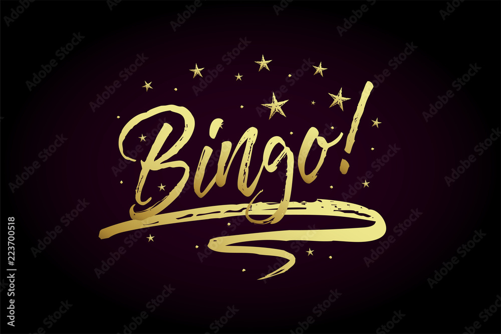 Bingo card, banner. Beautiful greeting poster with calligraphy gold ...