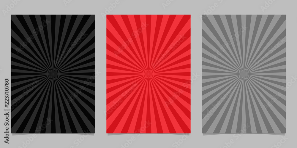 Abstract colored ray burst pattern brochure template set - vector page ...