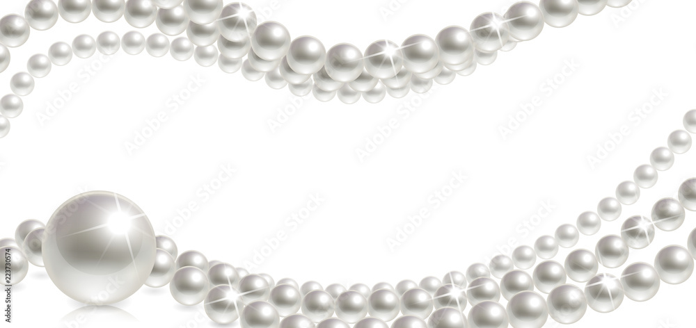 Banner with Pearls Stock Vector | Adobe Stock
