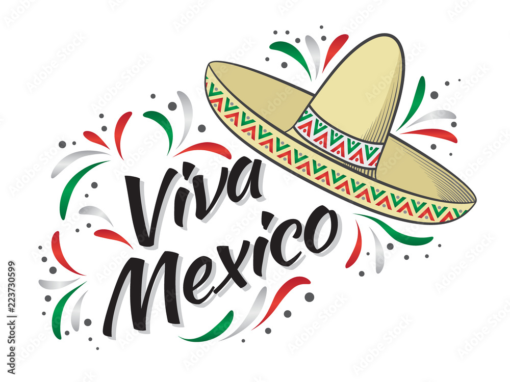 Lettering Viva Mexico Traditional Mexican Holiday Phrase Greeting Card lettering-viva-mexico-traditional-mexican-holiday-phrase-greeting-card