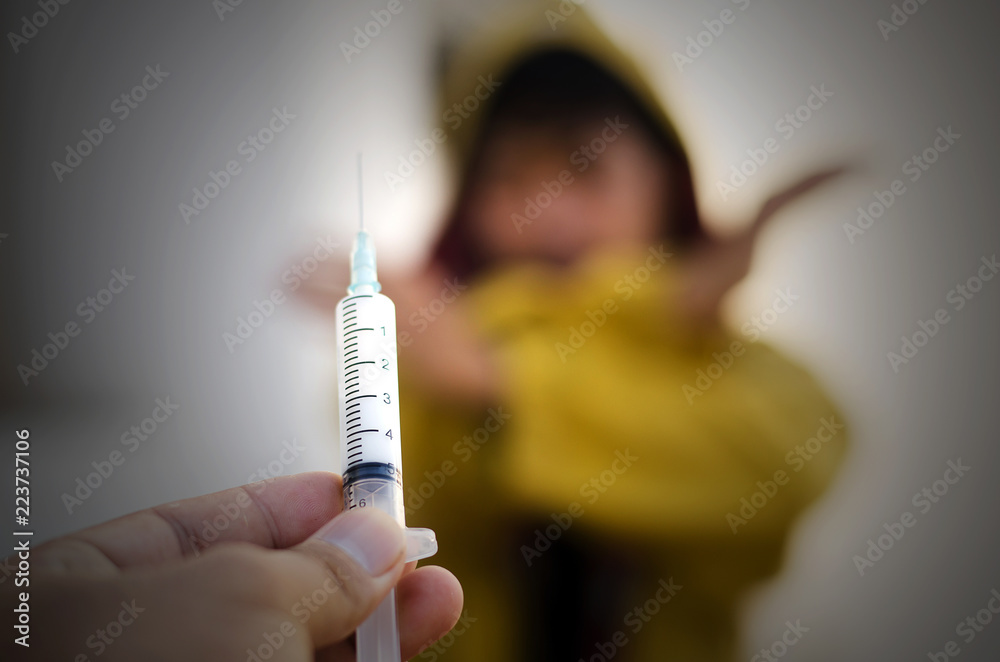 Concept: Asian man rejected drugs."International Day against Drug Abuse ...