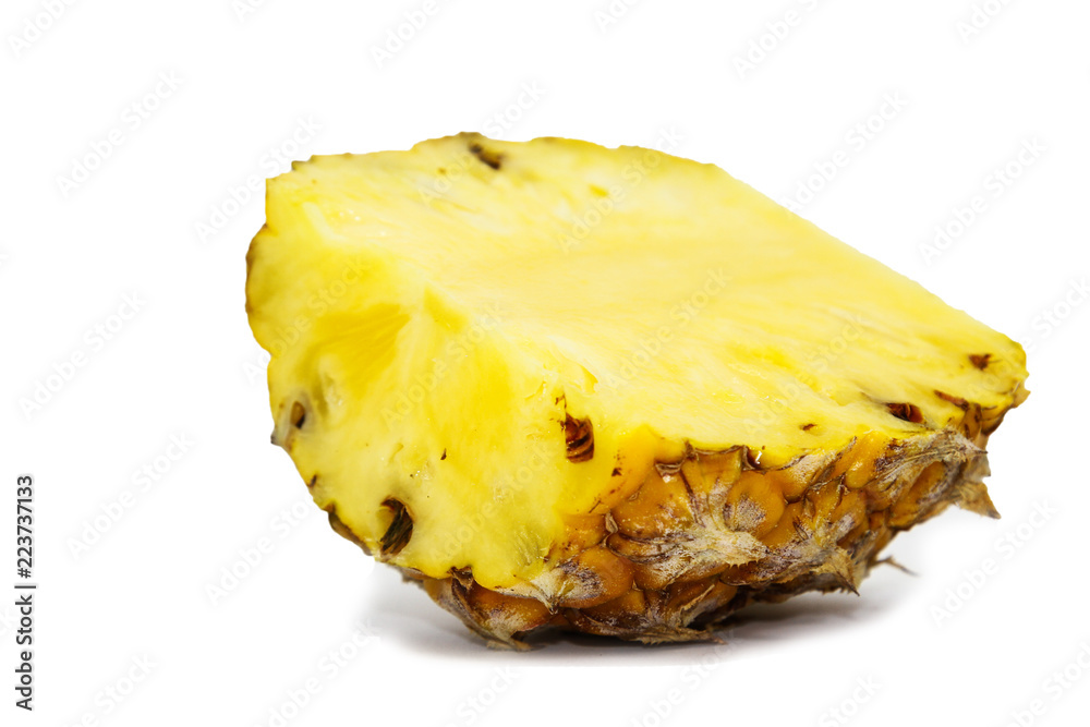 Pineapple on white background. A tropical plant with an edible multiple ...