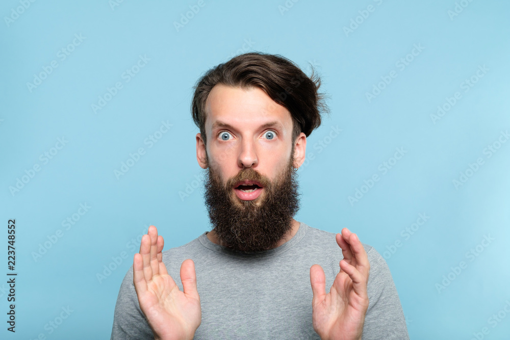 omg unbelievable shock amazement. dumbfounded man with open mouth ...