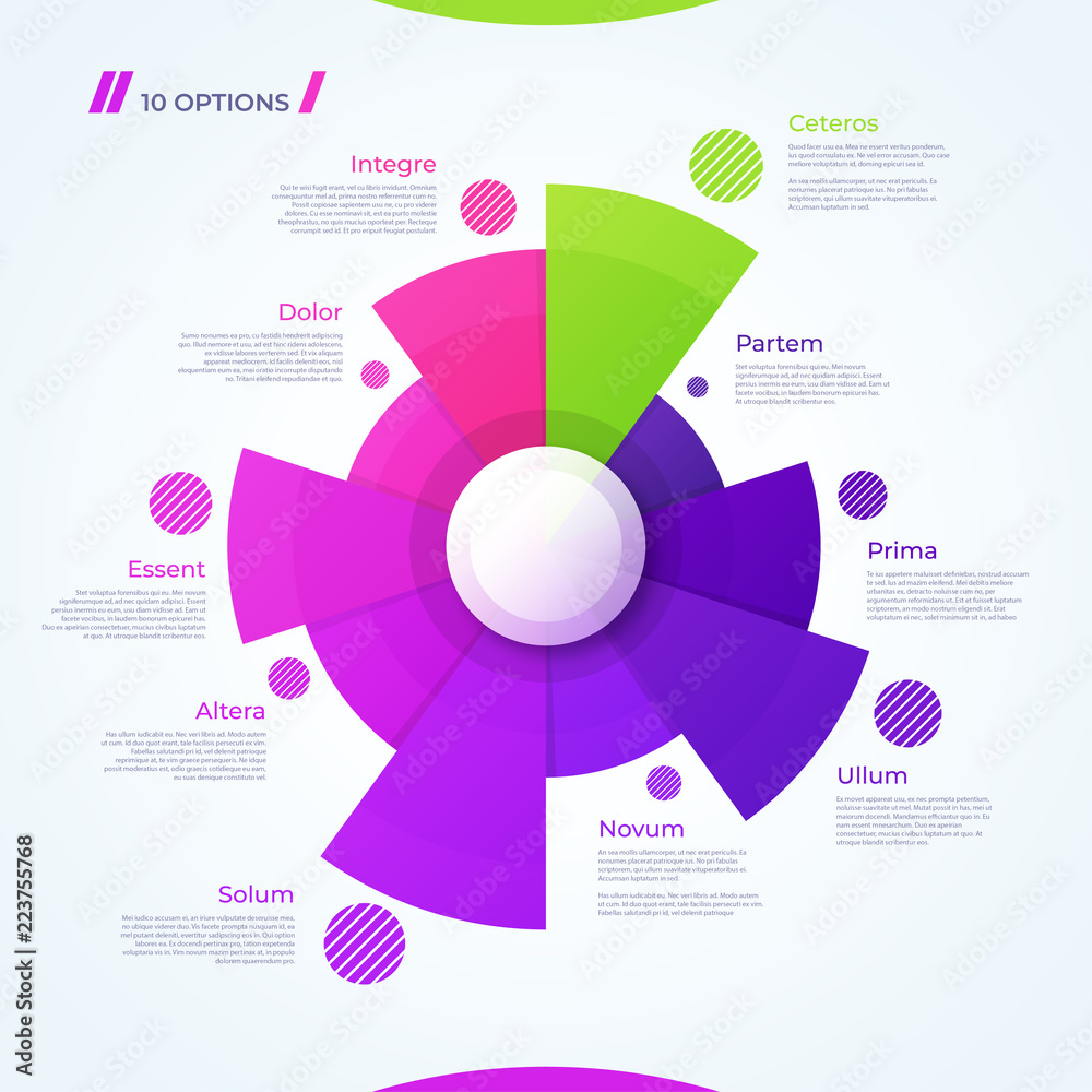 Vector circle chart design, template for creating infographics Stock ...