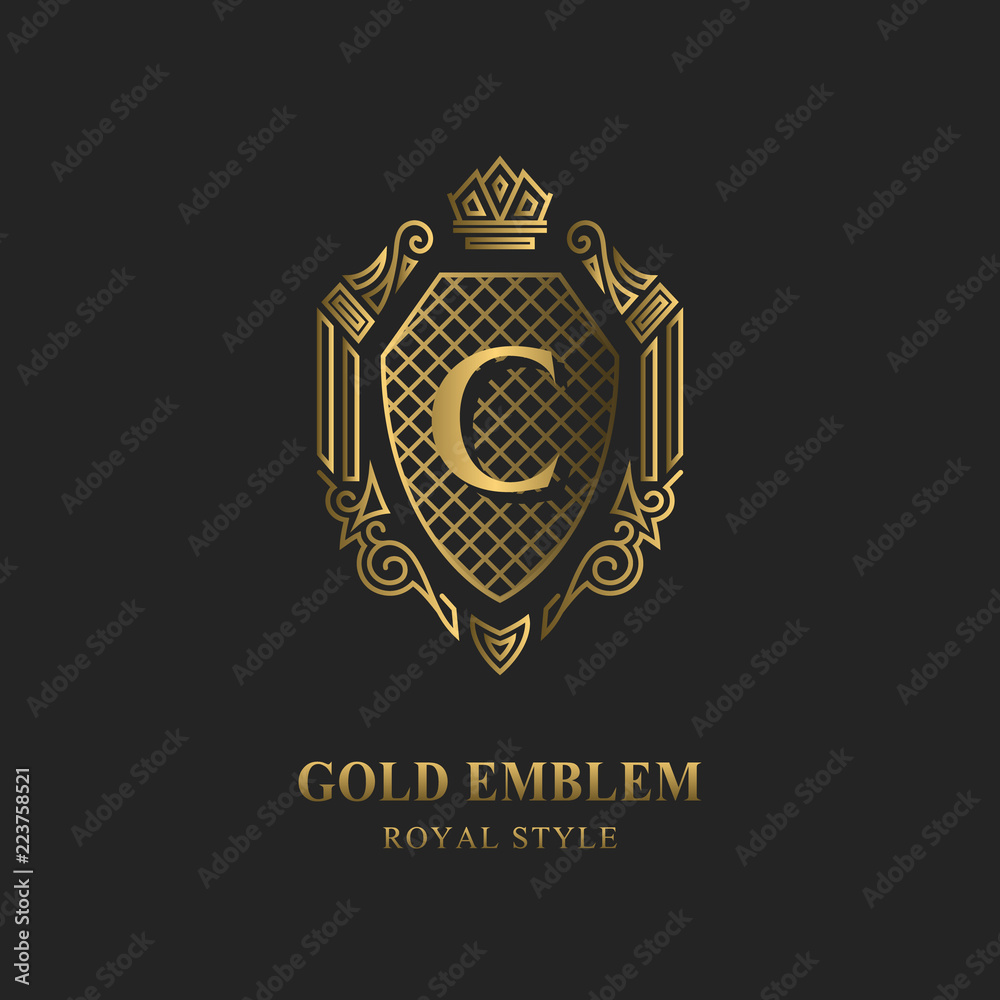 Royal monogram design. Luxury volumetric logo template. 3d line ...