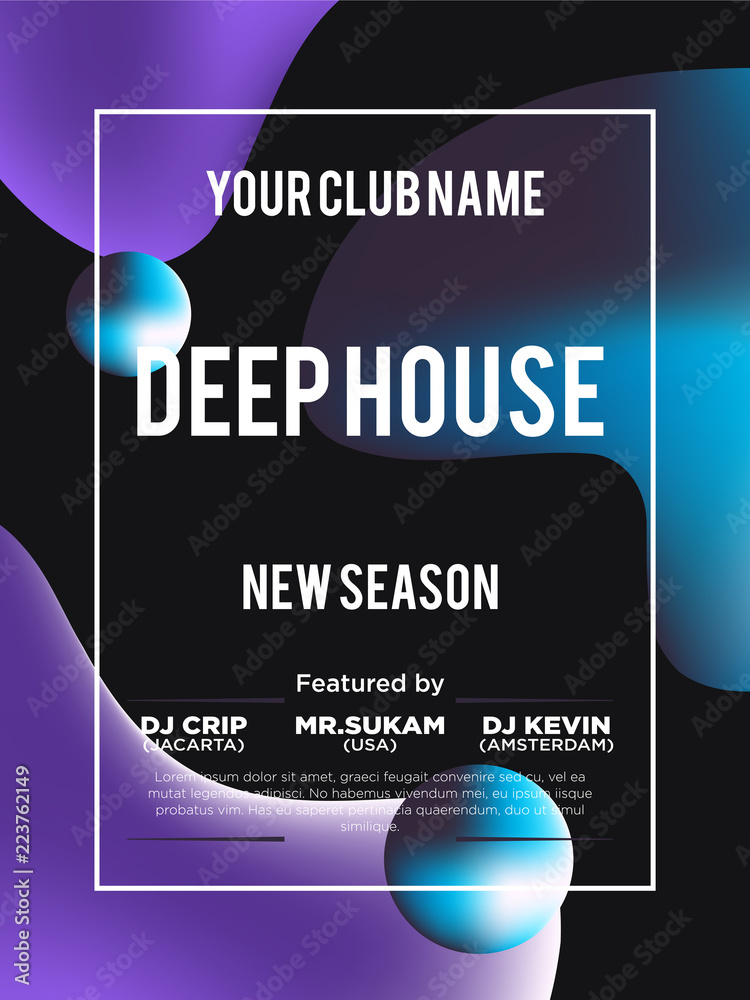 Party poster for night club. Template of invitation for summer party ...