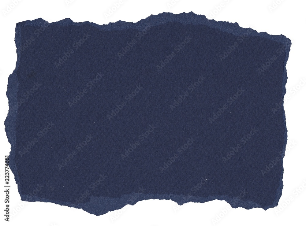 torn grunge blue navy paper piece texture ripped paper on white ...