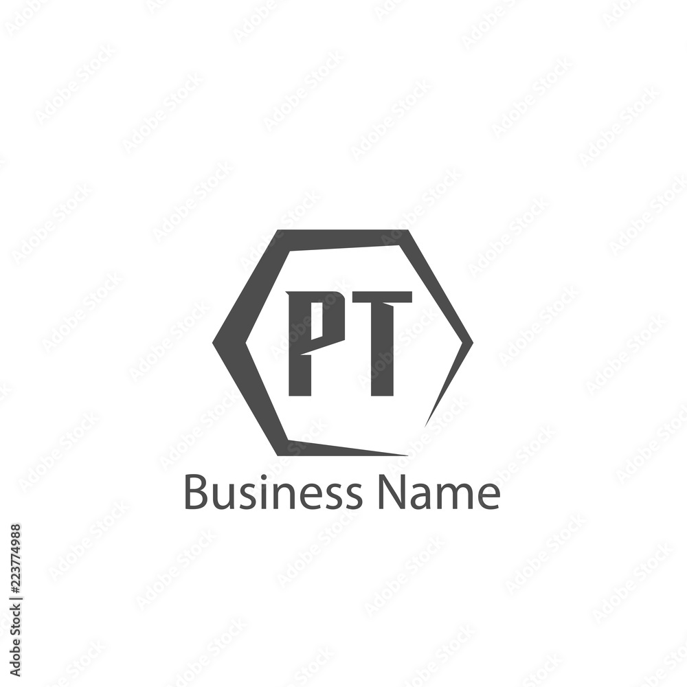 Initial Letter PT Logo Template Design Stock Vector | Adobe Stock