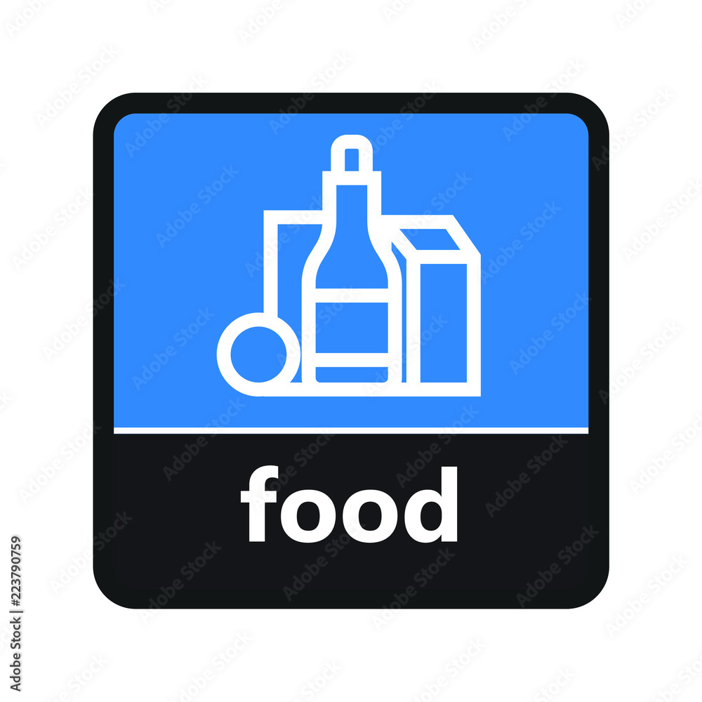 Food sign with label for print and digital content Stock Vector | Adobe ...