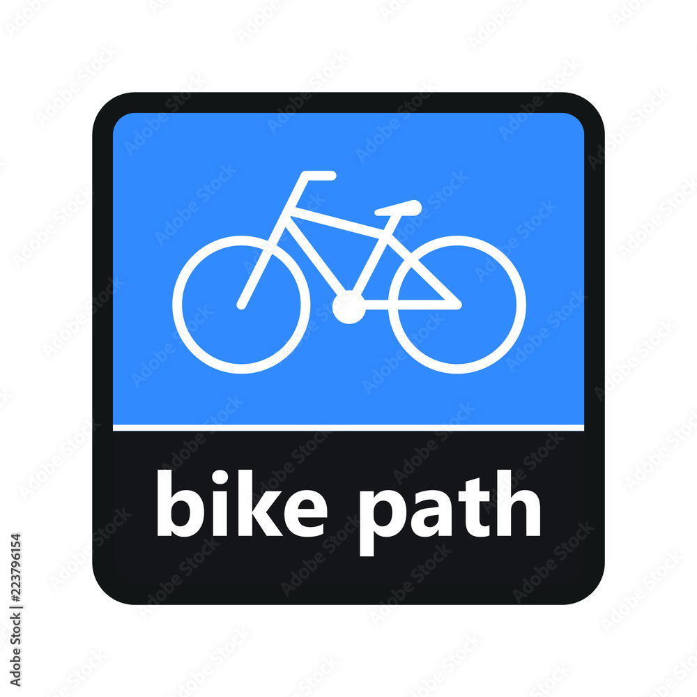 Bicycle path sign with label for print and digital content Stock Vector ...